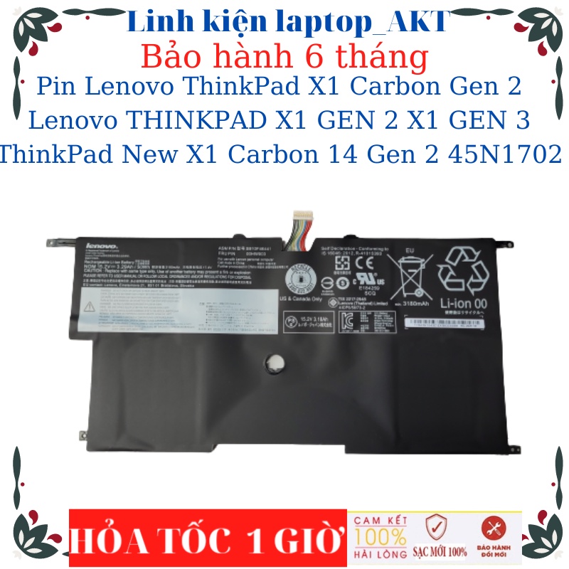Pin Laptop Lenovo ThinkPad X1 Carbon Gen 2 Lenovo THINKPAD X1 GEN 2 X1 GEN 3 ThinkPad New X1 ...