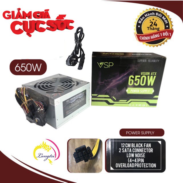 Bộ Nguồn Máy Vi Tính PC Vision 650W-BH24T-CHÍNH HÃNG | Shopee Việt Nam