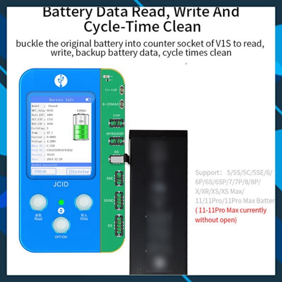 Box JC-V1SE fix Màn 11 + Pin 15 + FaceID 14 (3 mạch - fix Truetone, sửa ...