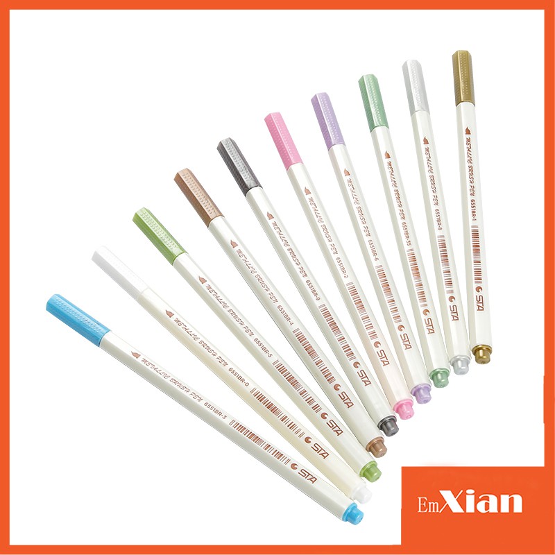 [GIÁ HỦY DIỆT] Bút lông STA METALLIC Color Pen Nhiều Màu – Bút Viết Vẽ ...