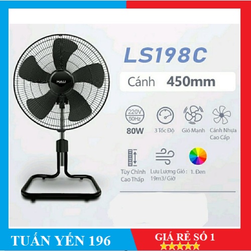 Quạt Sàn Chỉnh Cao Thấp HALI LS-198C 80W (cánh 450mm)- Hàng Chính Hãng ...
