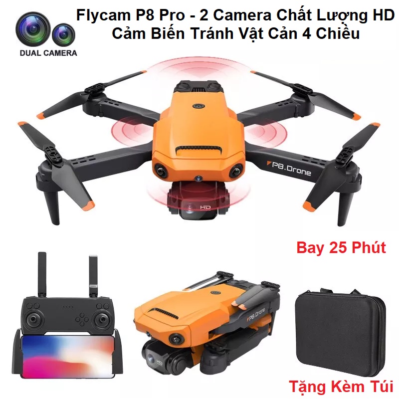 Flycam P8 Pro - 2 Camera WIFI FPV HD - Máy Bay Điều Khiển Từ Xa FPV ...