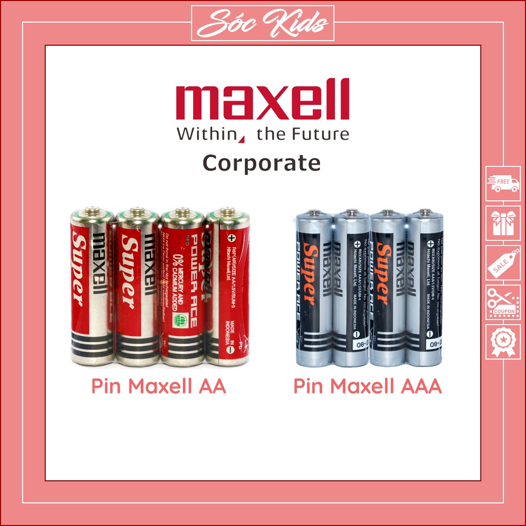 Pin Maxell AA/AAA Super Power ACE Dùng Cho Đồ Chơi Trẻ Em, Đồng Hồ ...