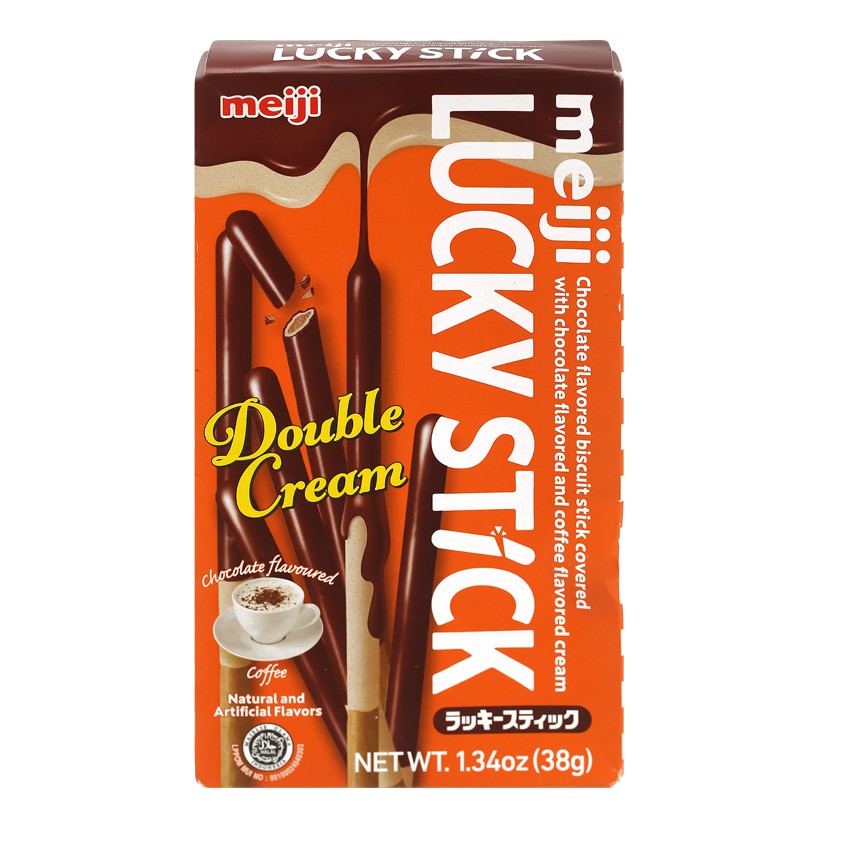 Bánh Lucky stick Meiji vị Chocolate ,chocolate và coffee ,dâu 38g - 45g ...