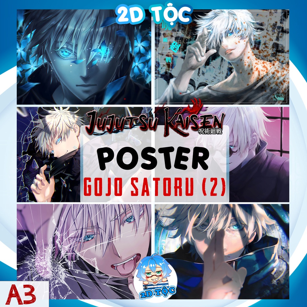 TRANH POSTER A3 GOJO SATORU (2) ANIME MANGA JUJUTSU KAISEN CHÚ THUẬT ...