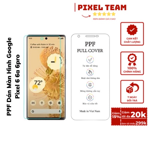 Miếng Dán Màn Hình Google Pixel 6 6a 6pro PPF Chống Trầy Xước | Shopee Việt Nam