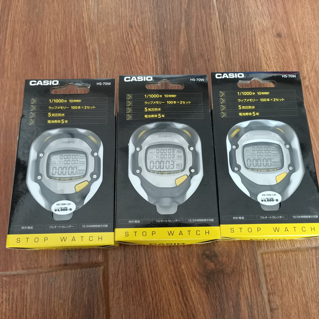 Đồng hồ bấm giờ Casio HS-70W bộ nhớ 100lap, đồng hồ bấm giây chính xác | Shopee Việt Nam
