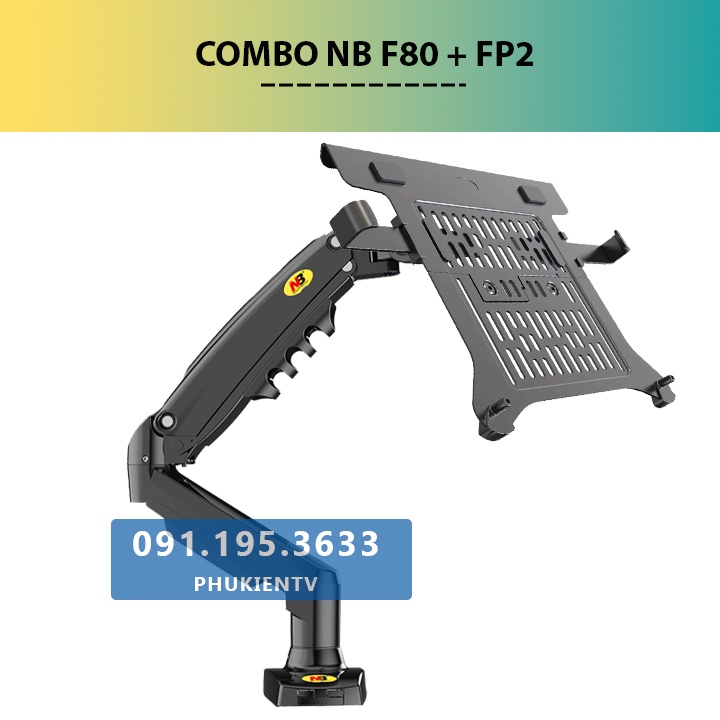 [ COMBO F80 + FP2 ] Giá Treo Màn Hình NB F80 - Kèm Kẹp Đỡ Laptop FP2 10 ...
