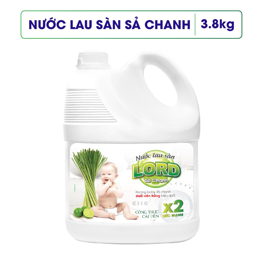 Nước lau sàn Lord hương sả chanh 3,8kg | Shopee Việt Nam