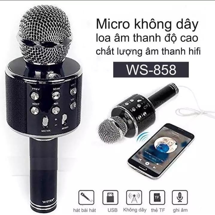 Micro Karaoke WS858 Đa năng Thế hệ MỚI NHẤT - Giao Màu Ngẫu Nhiên | Shopee Việt Nam