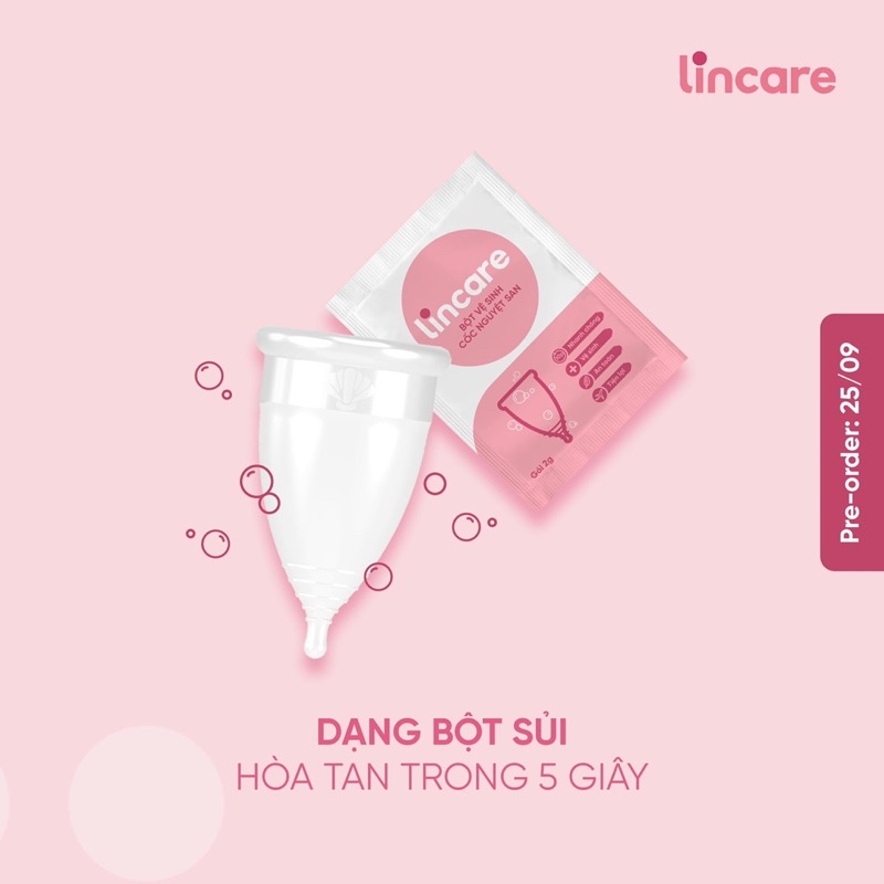 Bột tiệt trùng cốc nguyệt san Lincare gói 2g | Shopee Việt Nam