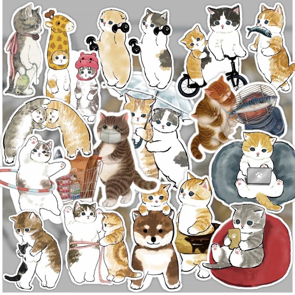 [STICKER 1K] SET 50 STICKER MEOW MEOW SIÊU CHẤT DÁN TRANG TRÍ ĐT LAPTOP ...