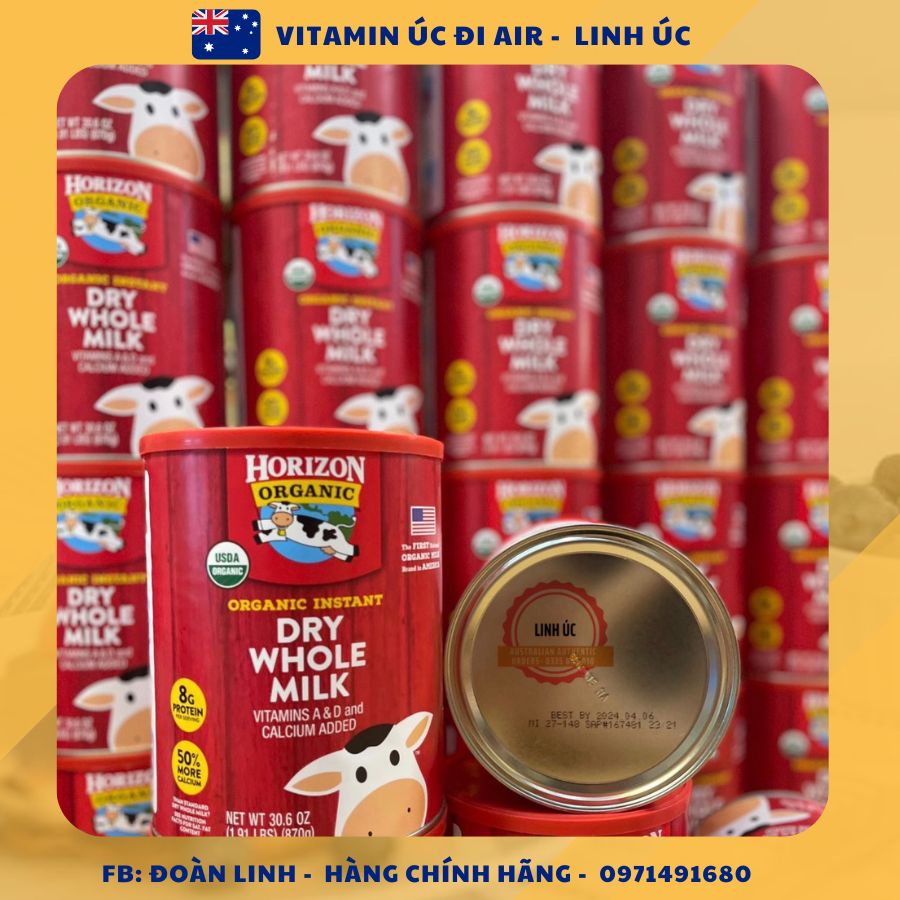 Sữa tươi nguyên kem dạng bột Horizon Organic Dry Whole Milk 870g - Mỹ ...
