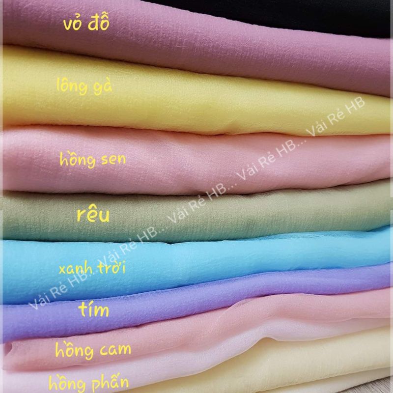 Vải voan xốp, tơ nhăn (chụp ảnh nail, làm hoa, trang trí váy công chúa ...