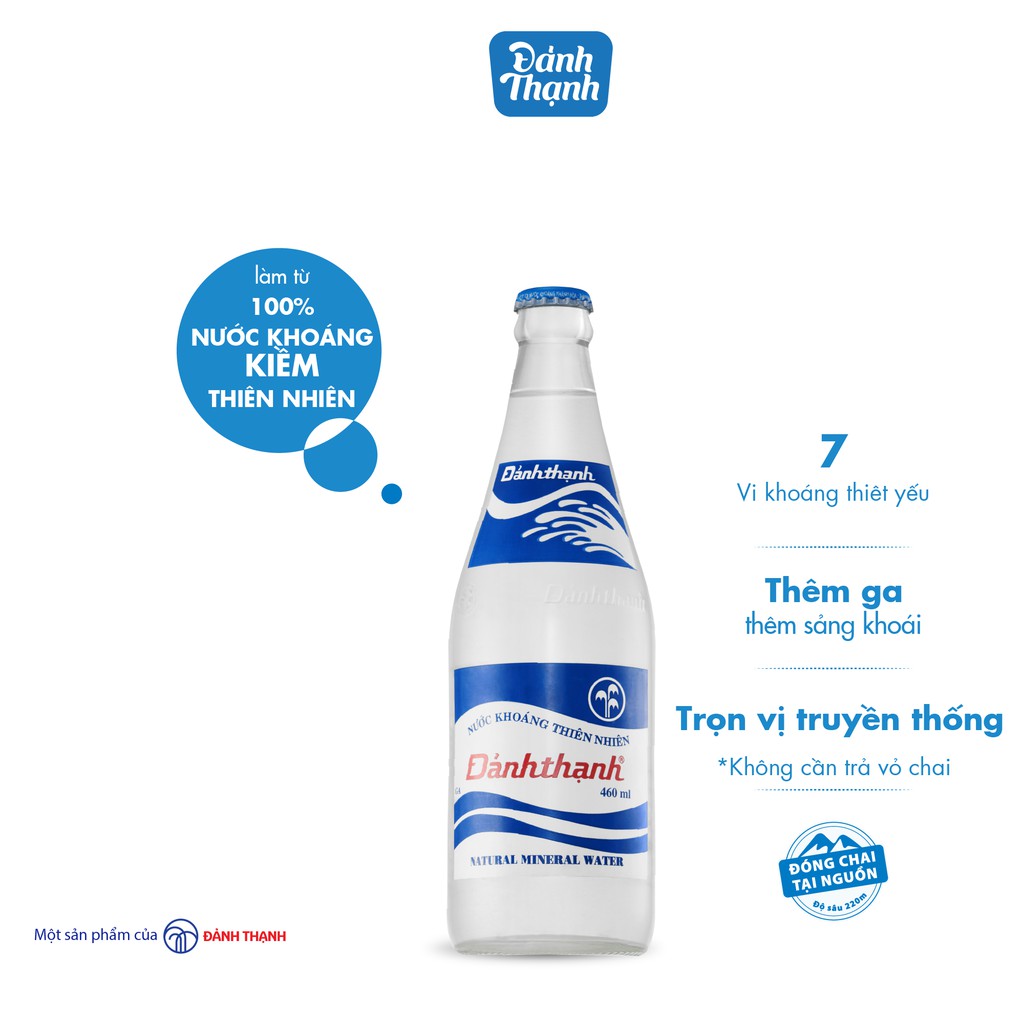 Thùng 12 chai Nước Khoáng Thiên Nhiên Có Ga Đảnh Thạnh chai thủy tinh 460ml | Shopee Việt Nam