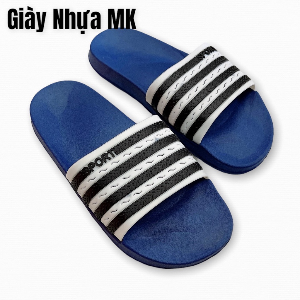 Dép quai ngang Unisex sọc đen trắng Bioren Catha siêu nhẹ, siêu hot ...