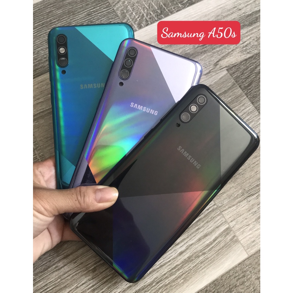 Vỏ bộ samsung A50s zin gồm lưng,sườn,khung xương ,nút bấm,kính camera ...