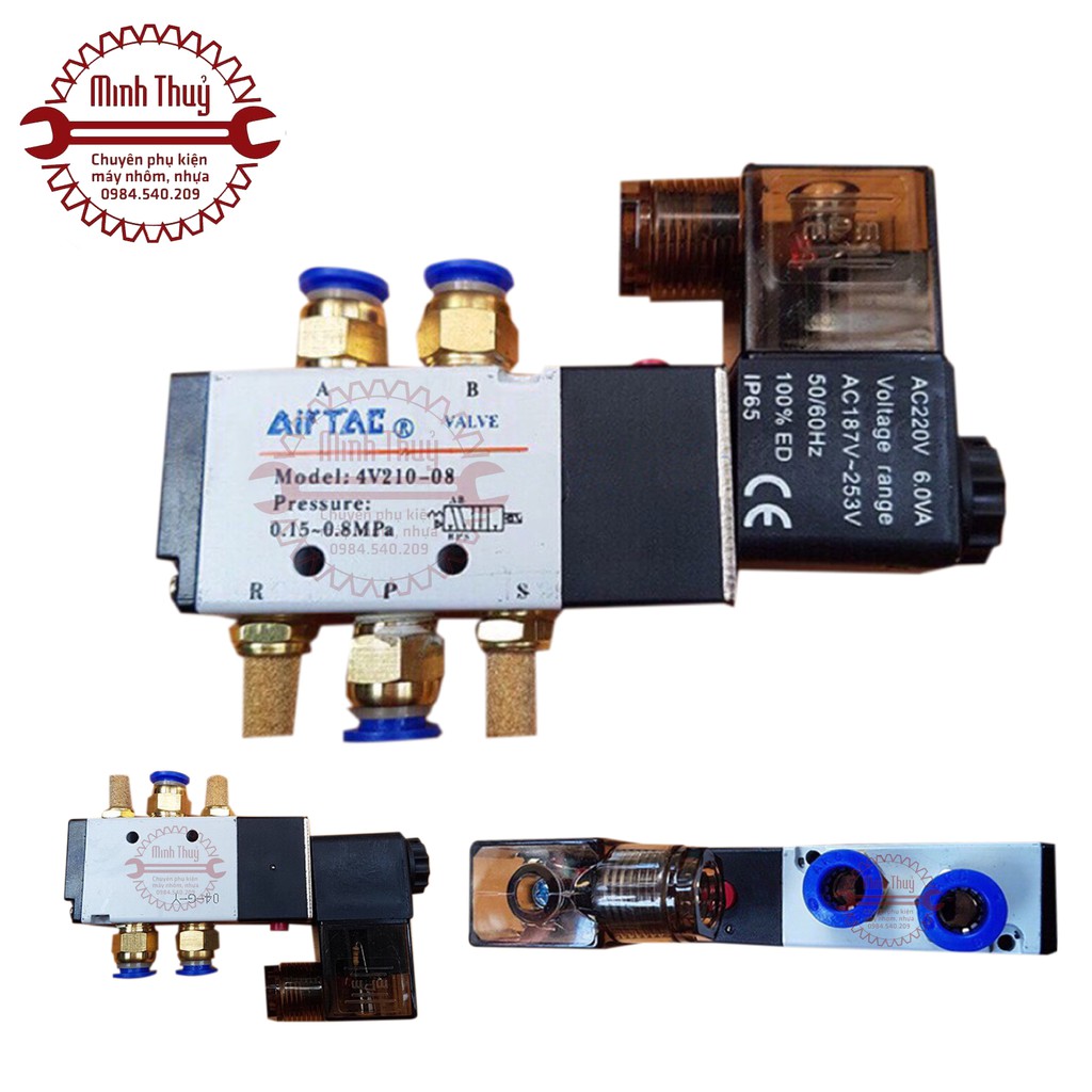 VAN ĐIỆN TỪ KHÍ NÉN AIRTAC 5/2 4V210-08 | Shopee Việt Nam