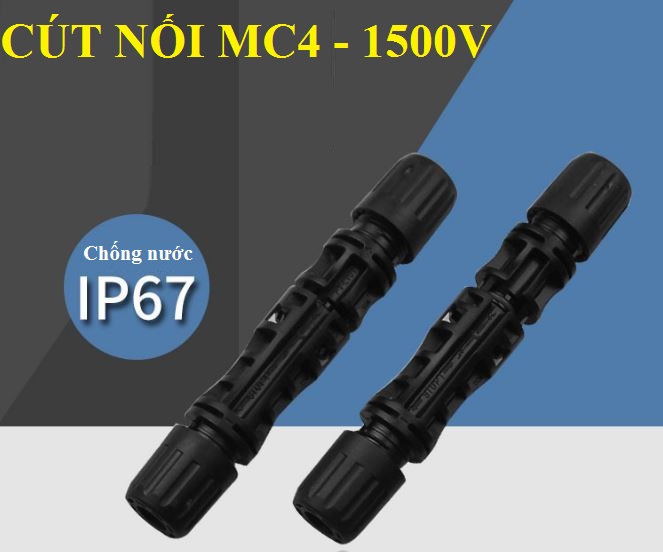 Jack kết nối MC4 1500V chống nước IP67 cút nối chuyên dụng cho cáp pin ...