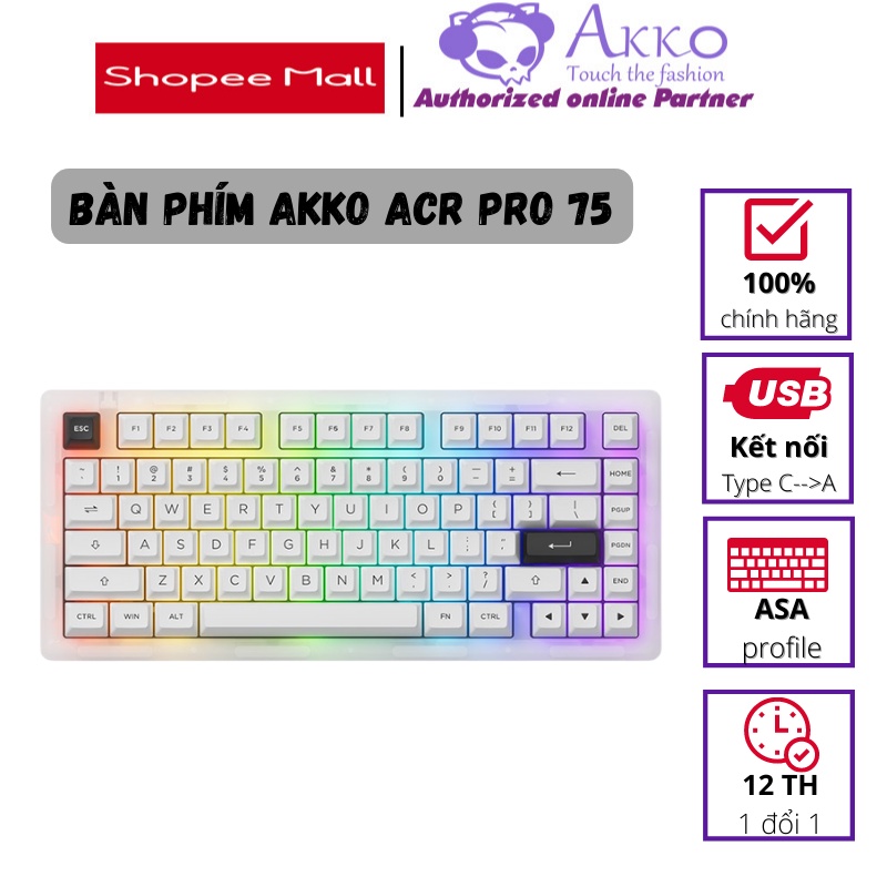 Bàn phím cơ AKKO ACR Pro 75 (RGB / Hotswap / AKKO CS Crystal / Gasket ...