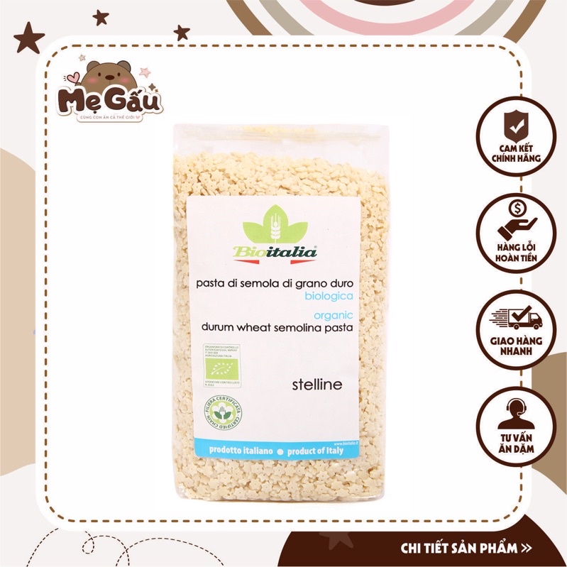 Nui sao hữu cơ Bioitalia 500g - cho bé từ 6m+ | Shopee Việt Nam
