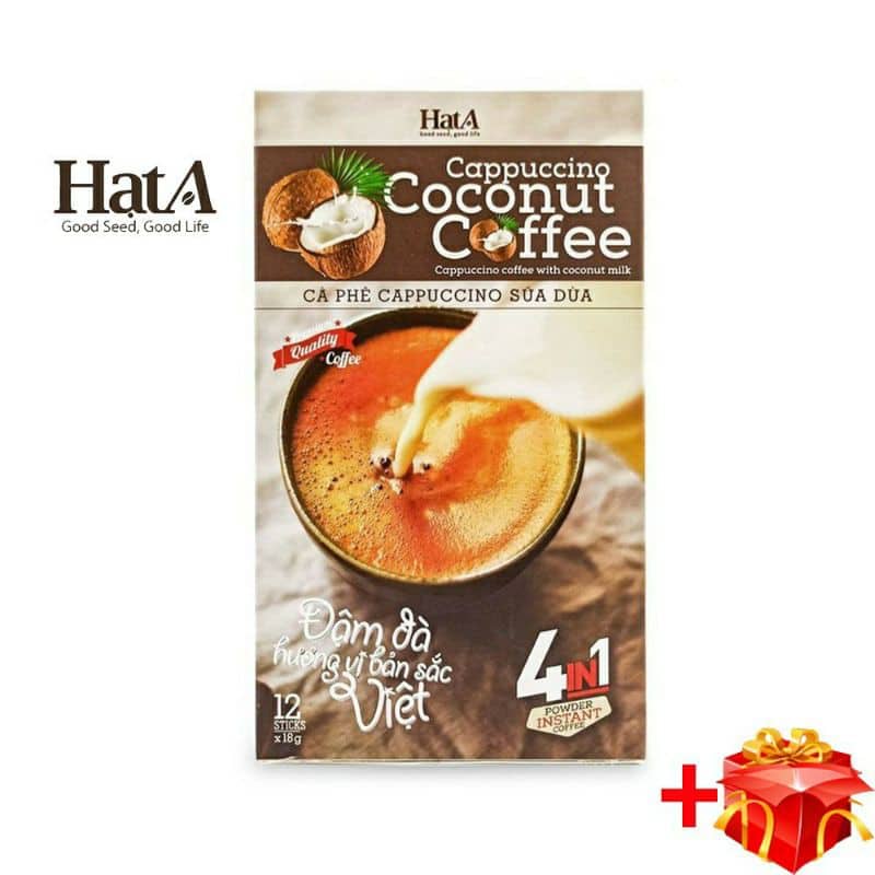 Cà phê hòa tan Cappuccino Hạt A Cafe 4in1 vị mật ong/ sữa dừa tự nhiên ...