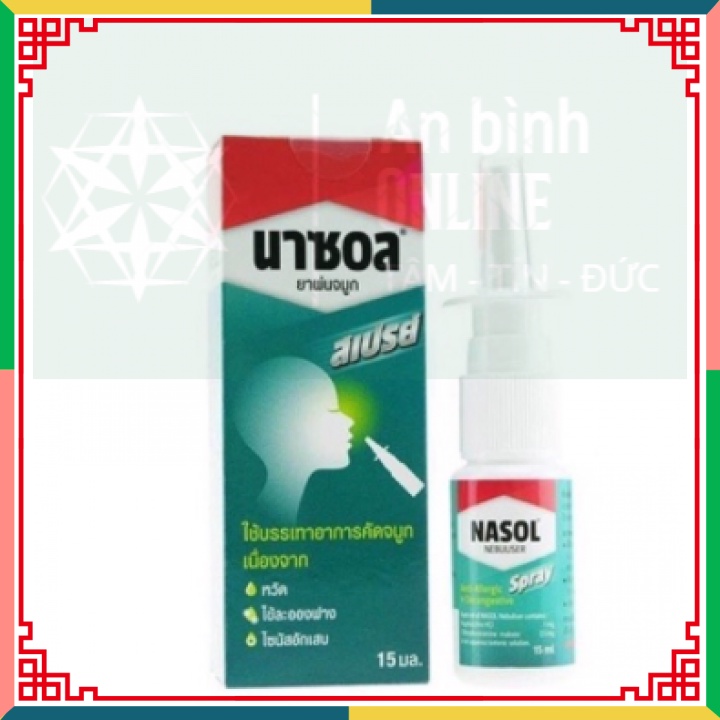 Chai xịt thông mũi, nghẹt mũi, xoang Nasol Spray Thái Lan 15ml | Shopee ...