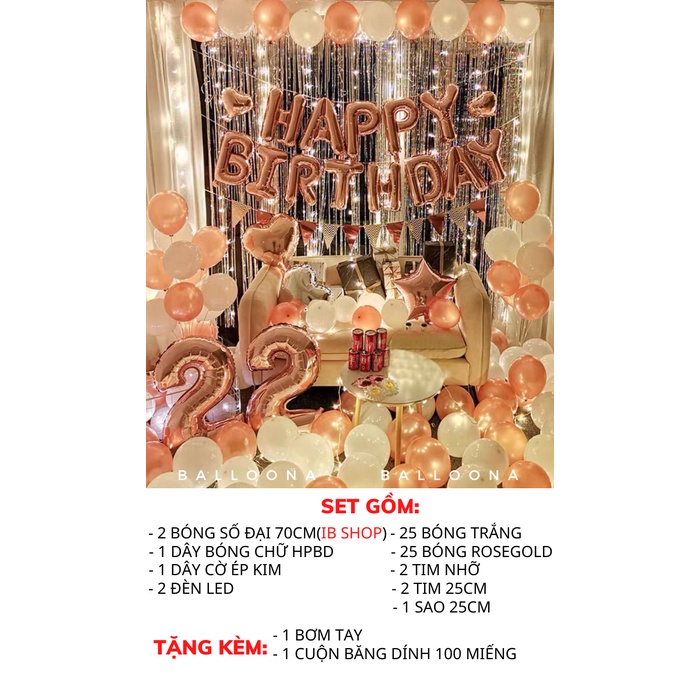 COMBO Set bong bóng trang trí sinh nhật giá rẻ đầy đủ phụ kiện set up ...