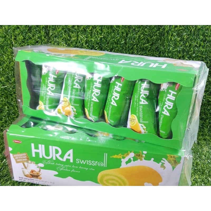 BÁNH TRỨNG CUỘN KEM HƯƠNG CỐM HURA HỘP 360G 20 Cái | Shopee Việt Nam
