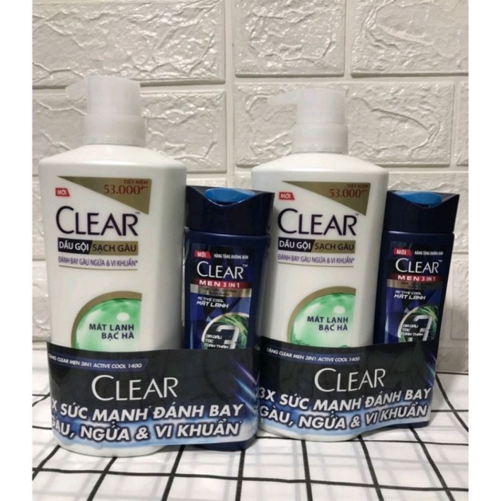 [MUA 1 TẶNG 1] DẦU GỘI CLEAR 630g tặng kèm chai clear men 140g | Shopee ...