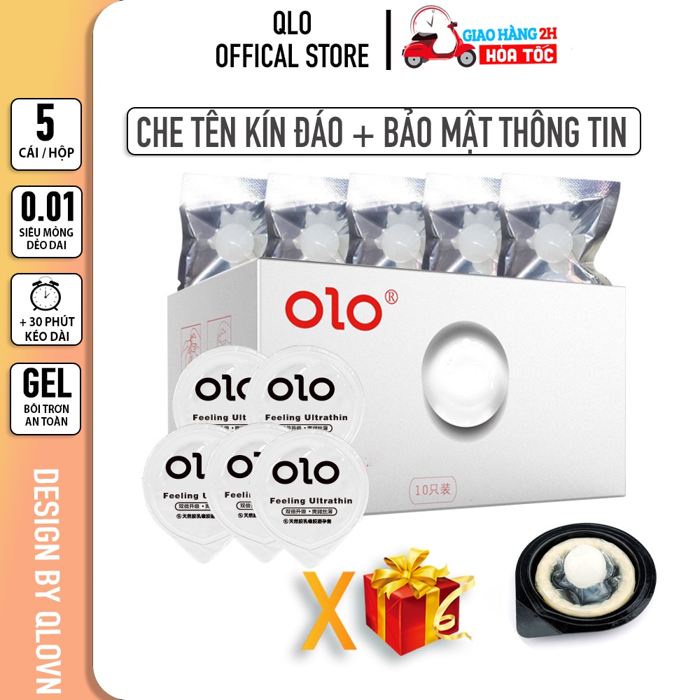 [Hộp 10 Cái] Bao cao su OLO Graphene Sleeve, bcs Dầu Graphene siêu dẫn nhiệt + 1 bi 1,5cm, Gel ...