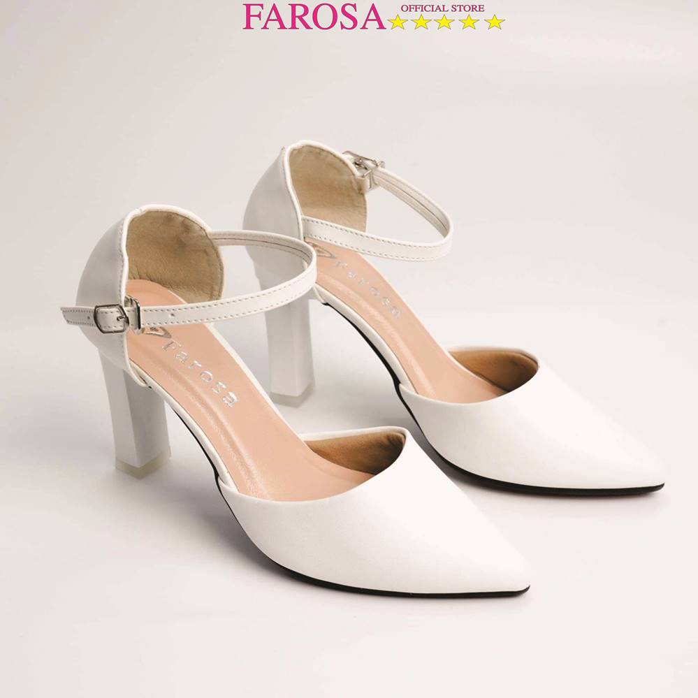 Giày cao gót bít mũi màu trắng FAROSA - TC22 giày nữ gót 9cm lên chân ...