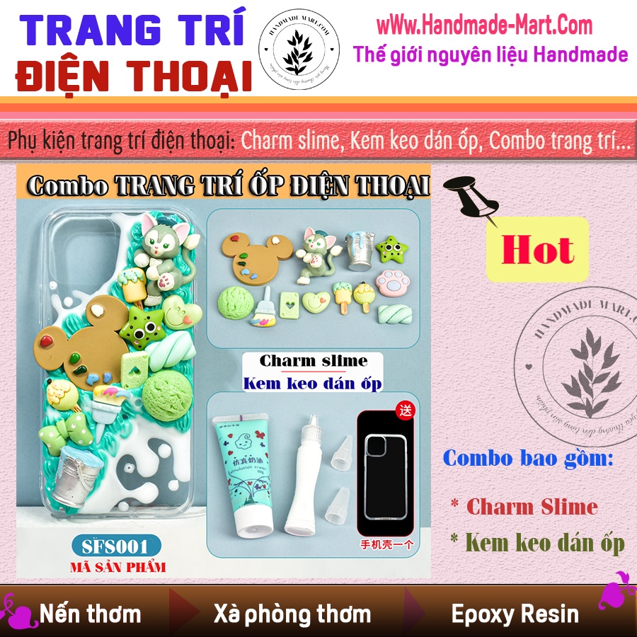 Combo đồ trang trí ốp – Bộ kit trang trí ốp lưng điện thoại với charm ...