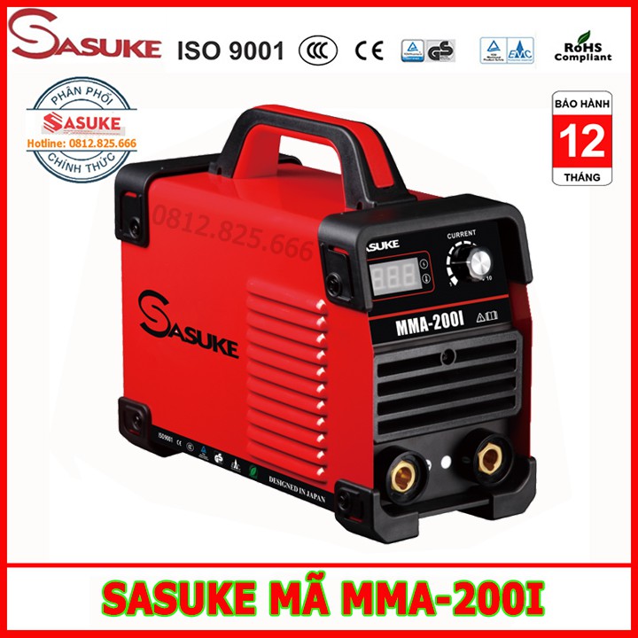 MÁY HÀN MINI INVERTER SASUKE MÃ MMA-200I ( Xác nhỡ, bộ dây hàn dài dùng ...