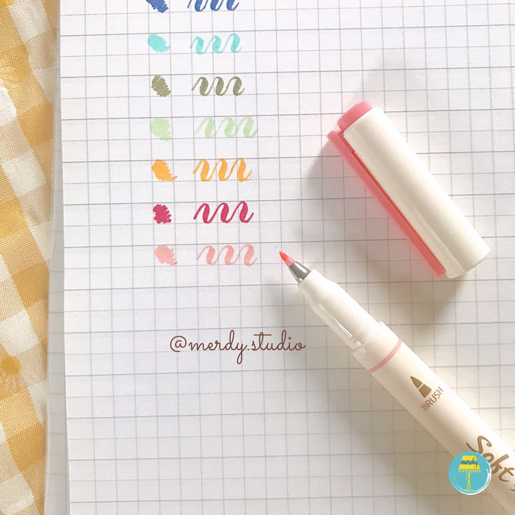 Bút Soft Brush Sign Pen viết calligraphy, bút viết thư pháp 12 màu mực ...