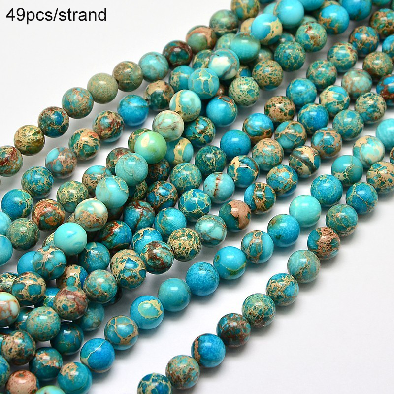 1Strand Imperial Round Bead Strands Dyed 8mm Hole: 1mm about 49pcs ...