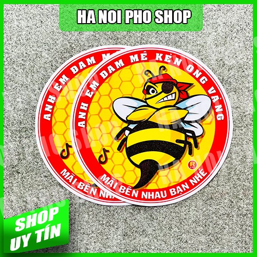Cặp 02 Tem Kèn Ong Vàng - Hội Kèn Ong - cho Anh Em tài xế trang trí xe ...