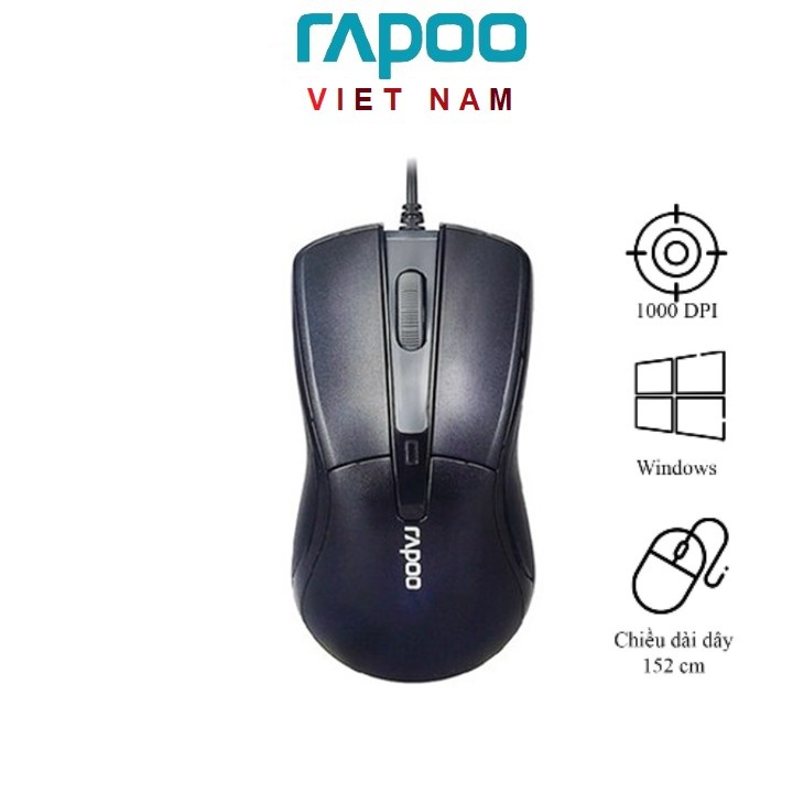 Chuột có dây Rapoo N1162 (USB/1000 dpi/Màu đen) | Shopee Việt Nam