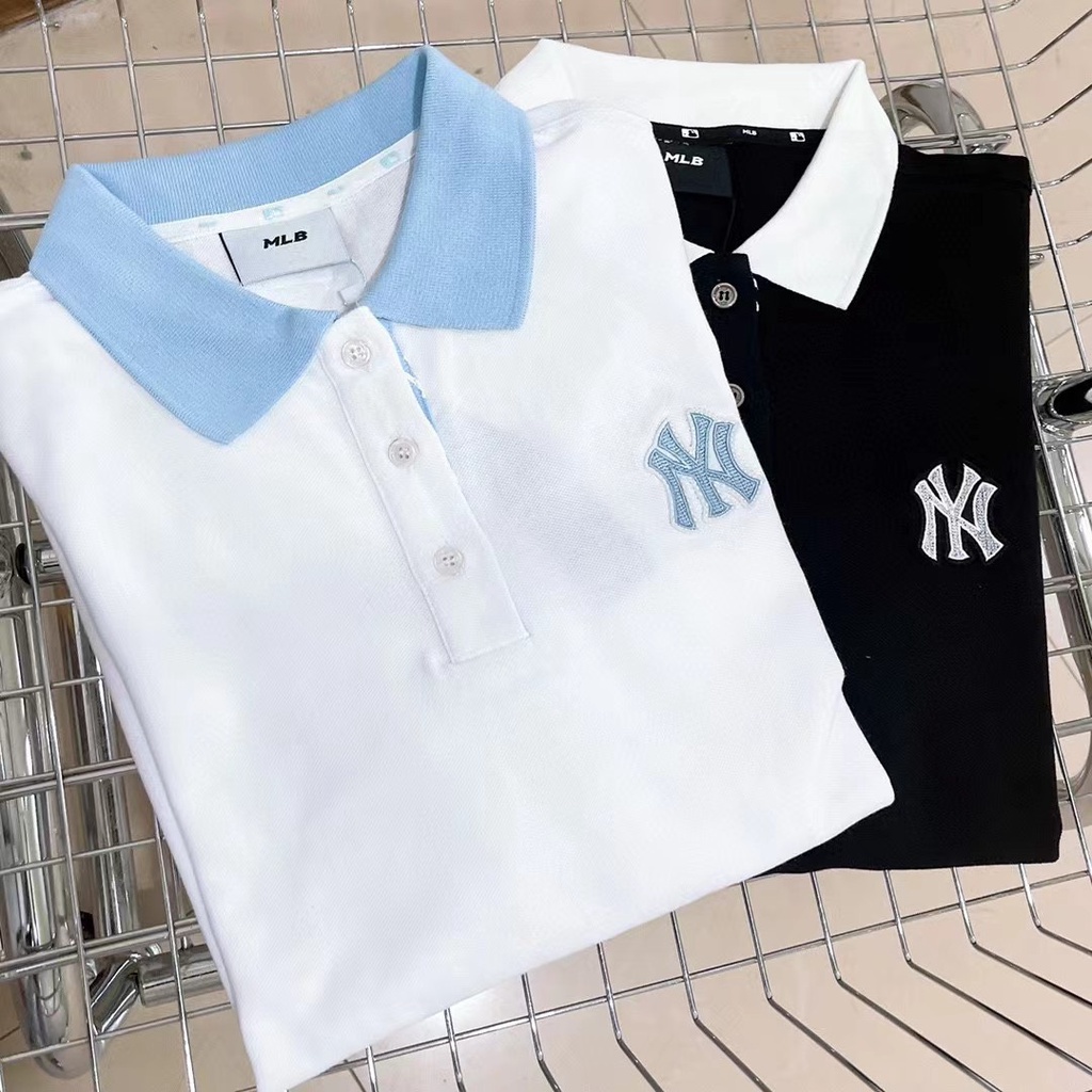 Polo NY MLB Basic unisex nam nữ in hình Monogram Mega-Logo cá tính ...