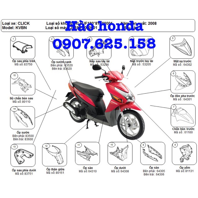 Dàn áo xe click 110 Honda Việt Nam Chính Hãng | Shopee Việt Nam