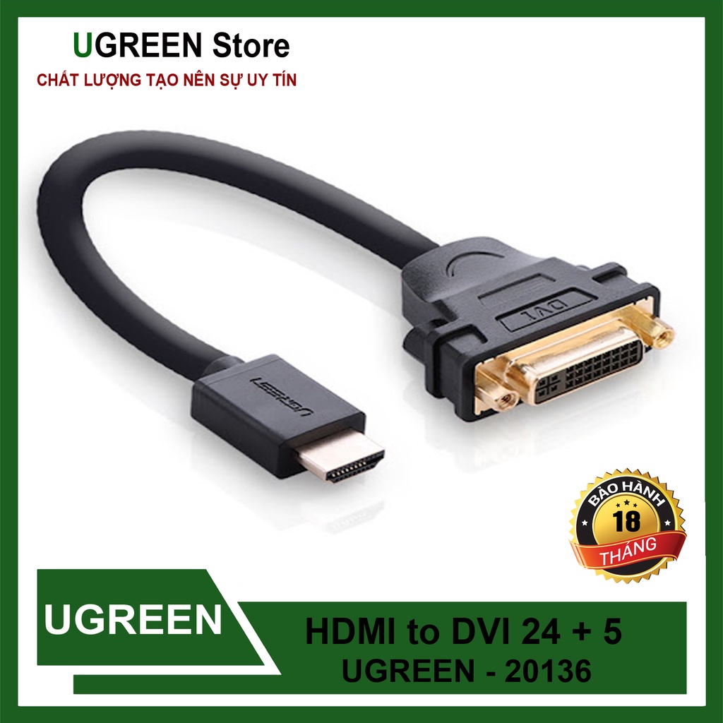 Dây Chuyển HDMI to DVI 24+5 Âm Ugreen dây 20cm chính hãng | Shopee Việt Nam