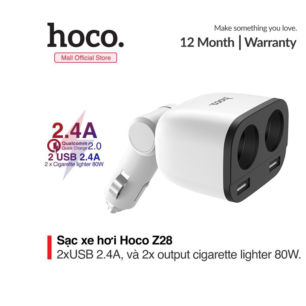 [ Giá siêu rẻ,chính hãng ] Sạc Ô Tô Hoco Z28 - 2 Cổng USB - Màn Hình ...
