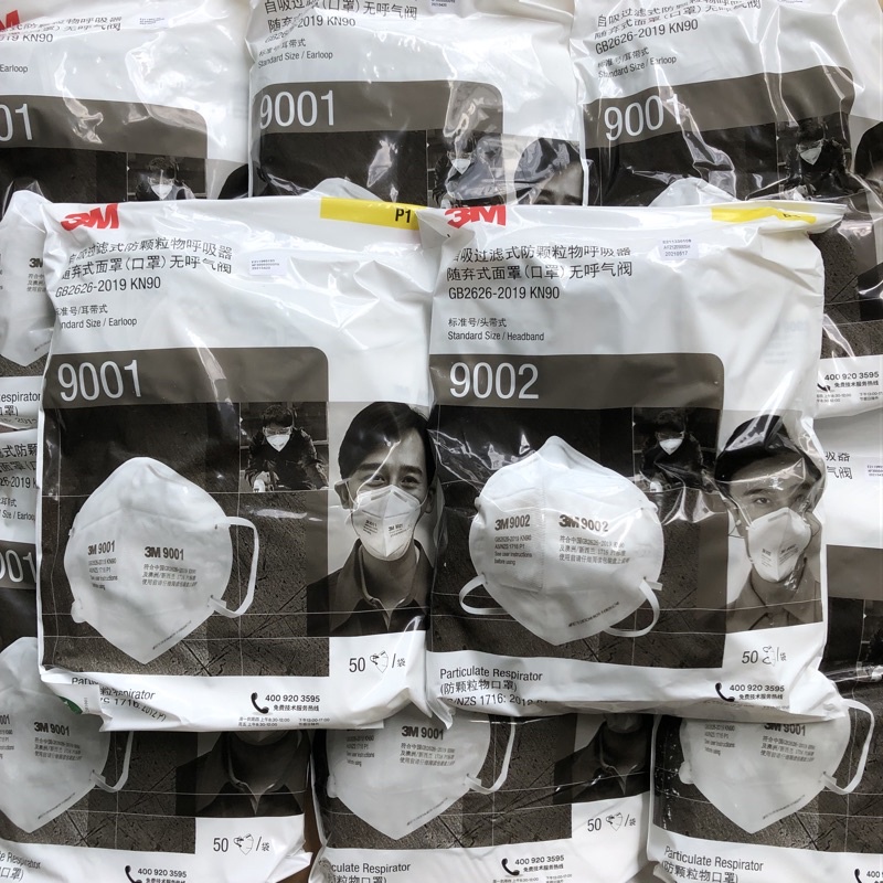 [CHÍNH HÃNG] Bao 50 cái Khẩu Trang 3M 9001 9002 KN90 | Shopee Việt Nam