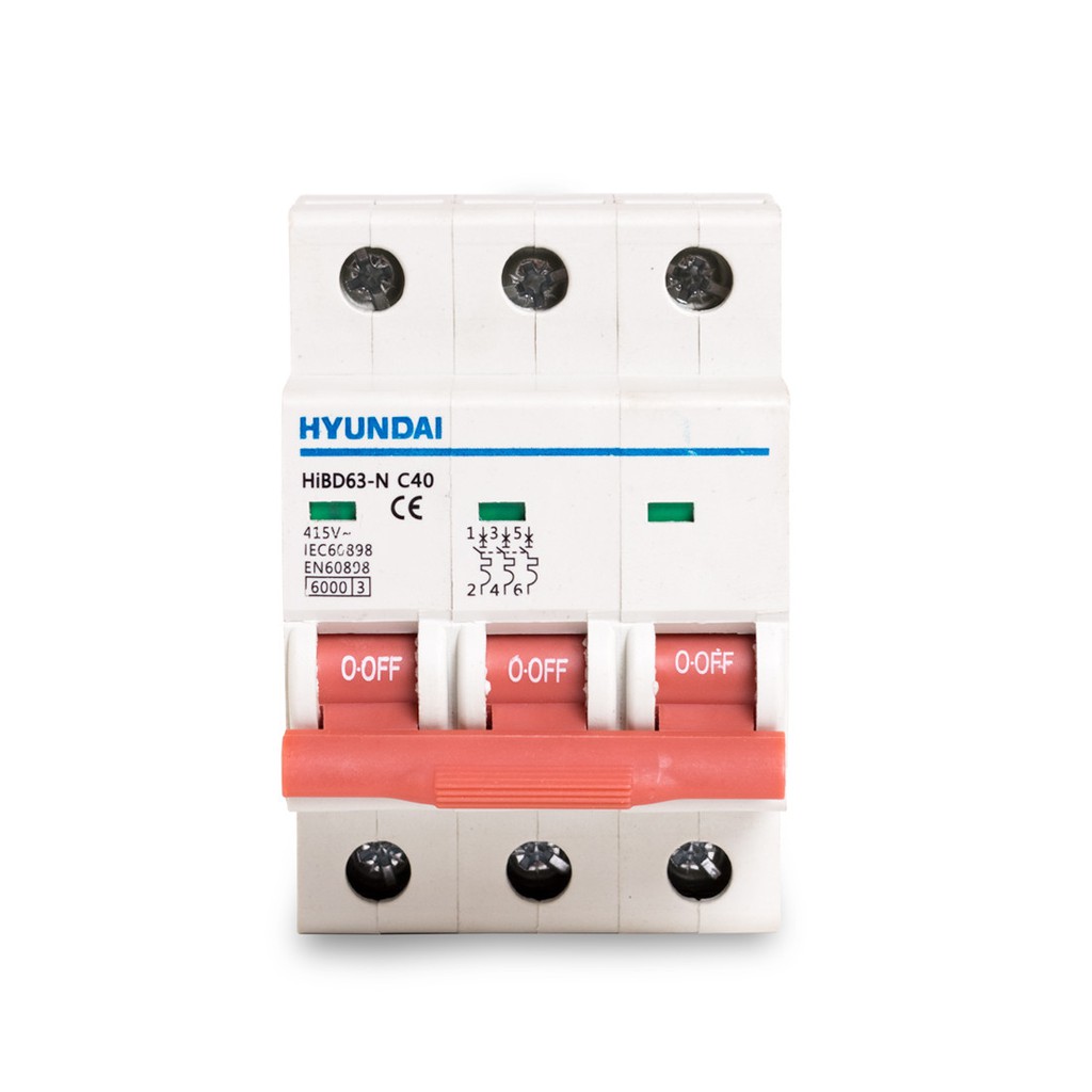Cầu dao điện (APTOMAT) Át tép MCB 3 Pha Hyundai HGD63N 3P 6~63A 6kA | Shopee Việt Nam