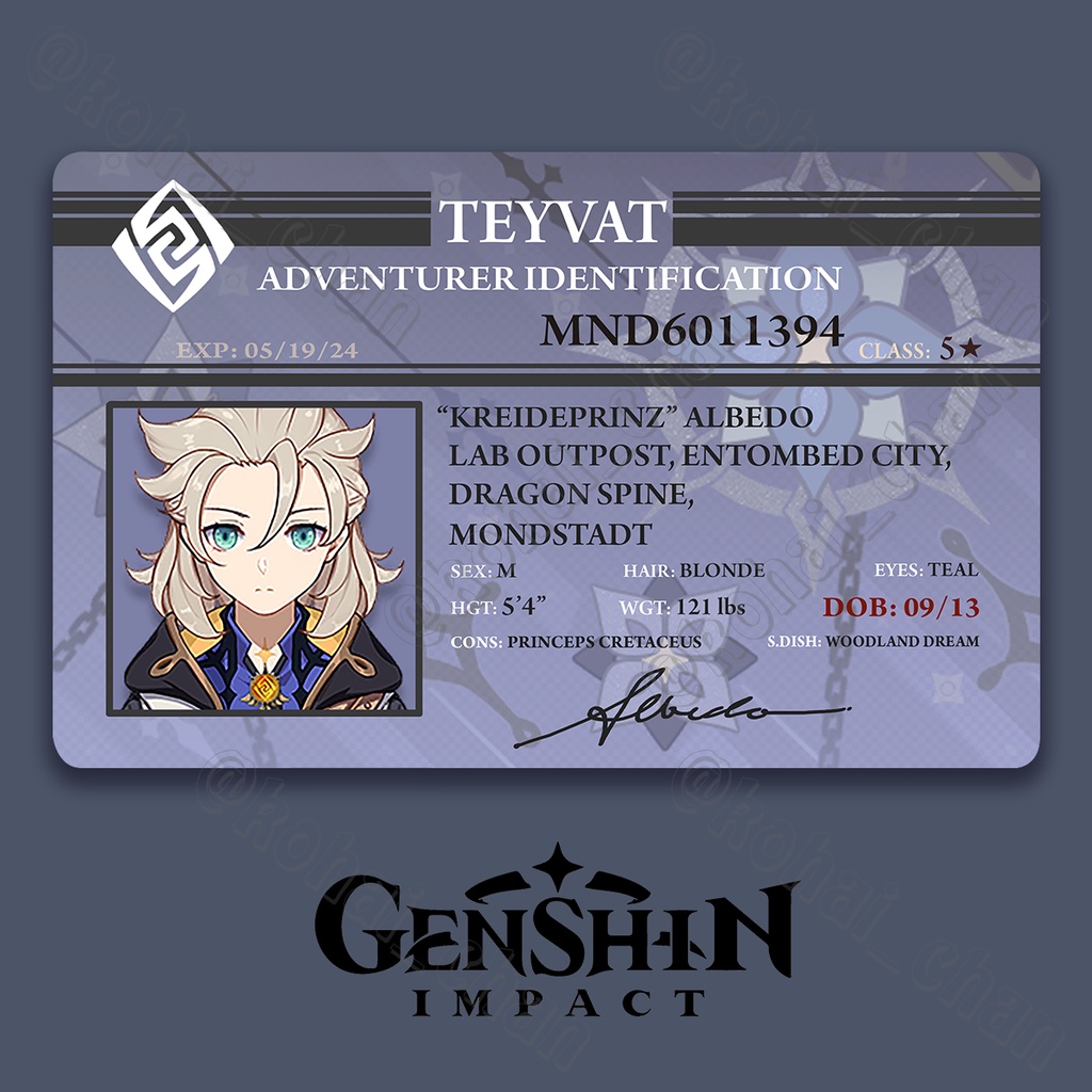 [ Nhân Vật Mondstadt ] Thẻ Card Bo Góc Genshin Impact - ID Card - Giấy ...