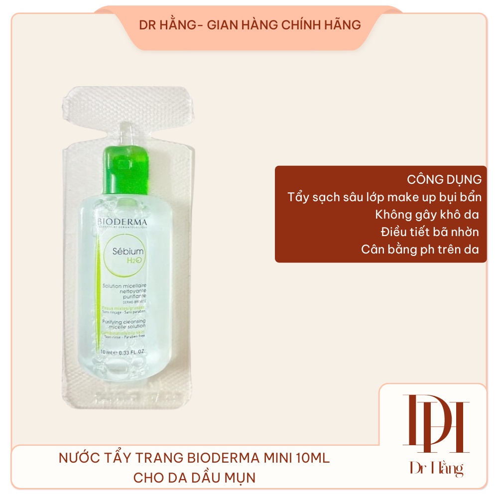 Mini size bioderma các dòng dưỡng ẩm , kem phục hồi, chống nắng ...