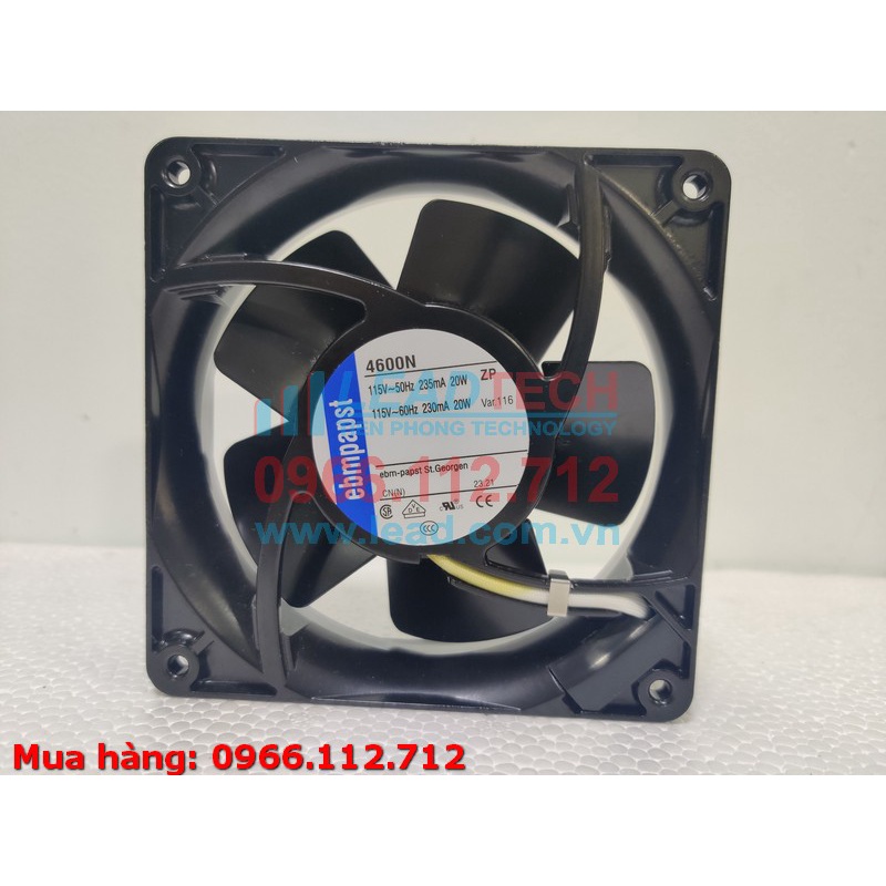 Quạt tản nhiệt hiệu EBMPAPST model 4600N, 120x120x38mm, 115VAC | Shopee ...