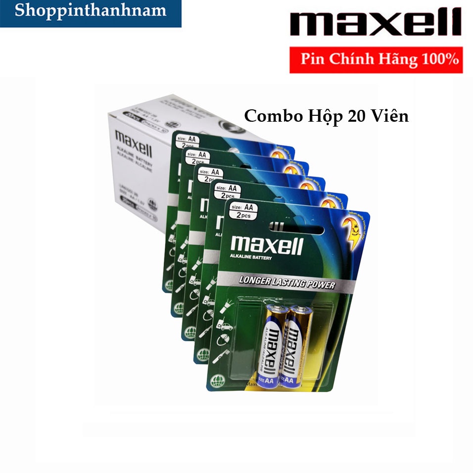 Hộp 20 Viên ( 10 Đôi ) Pin AA / Pin AAA Maxell alkaline 1,5V Chính Hãng ...