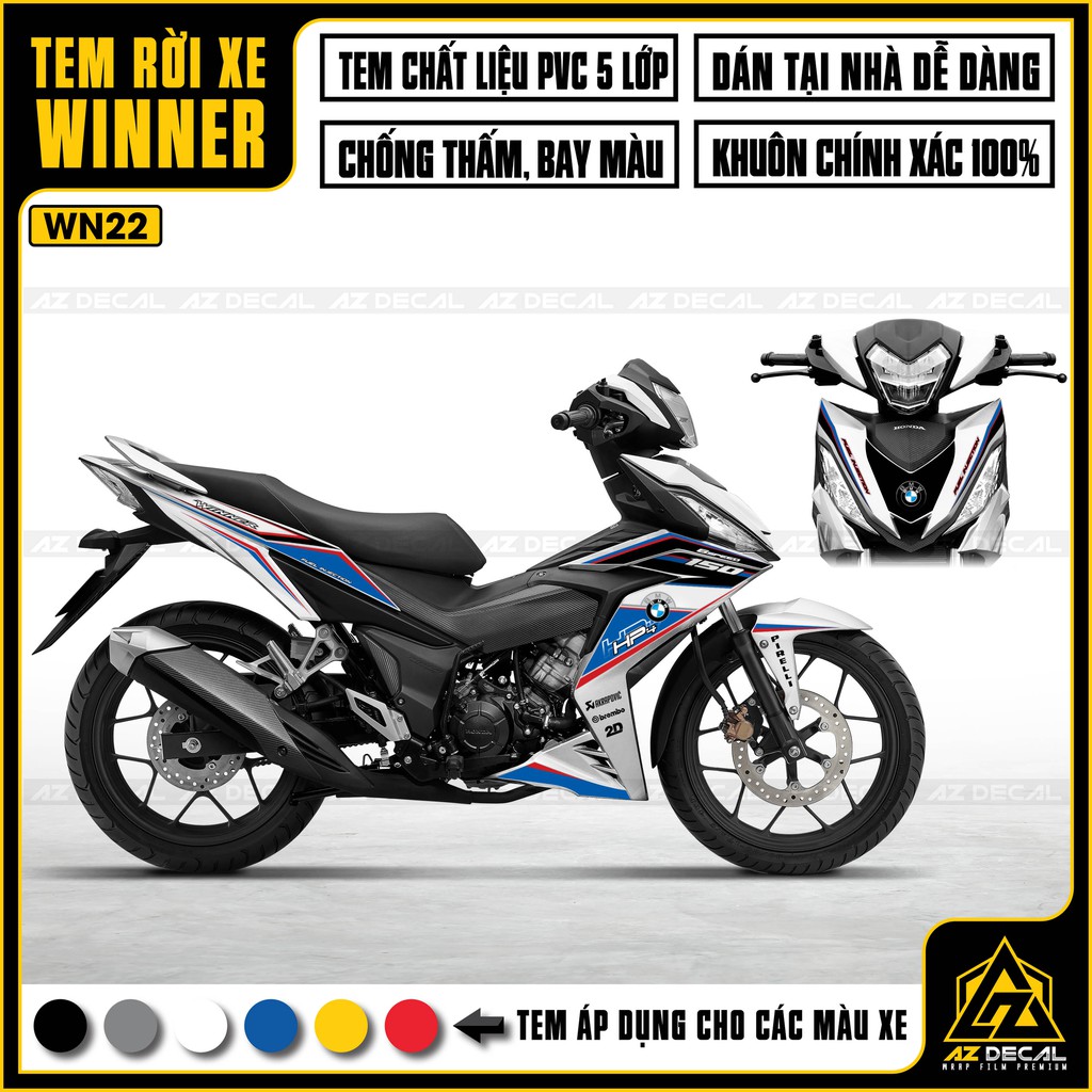 Tem Xe Winner 150 Mẫu HP4+ | WN22 | Chất Liệu Decal PVC Chống Thấm Nước ...