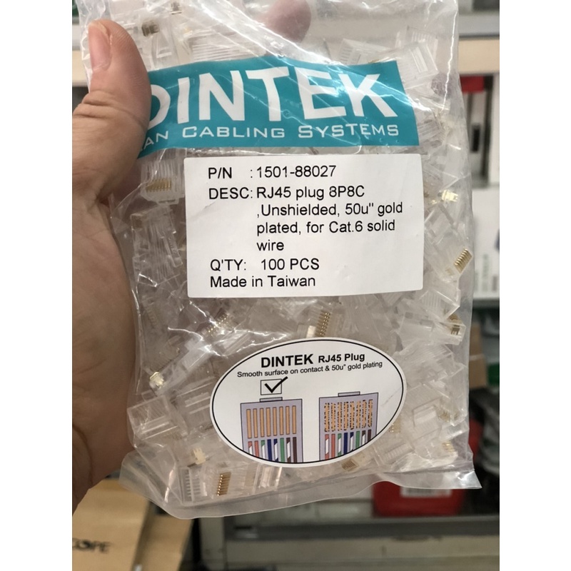 Đầu Mạng RJ45 Dintek UTP Cat.6 1501-88027 cao cấp- Đài Loan | Shopee Việt Nam